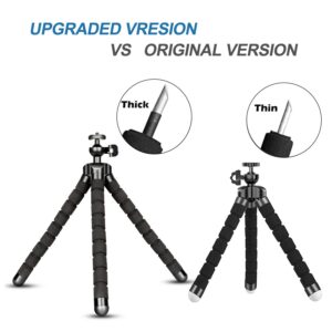 Phone Tripod, Flexible iPhone Tripod and Portable Adjustable Tripod with Wireless Remote and Universal Clip Mount Camera Tripod, Travel Tripod,Tabletop Tripod for iPhone/Android Grey