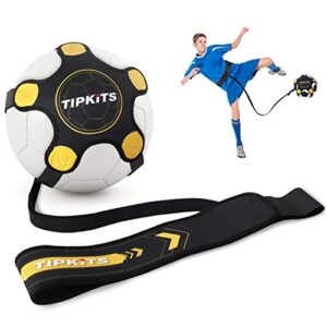 tipkits soccer training equipment for kids adults, solo soccer trainer belt, with upgraded leather fixation