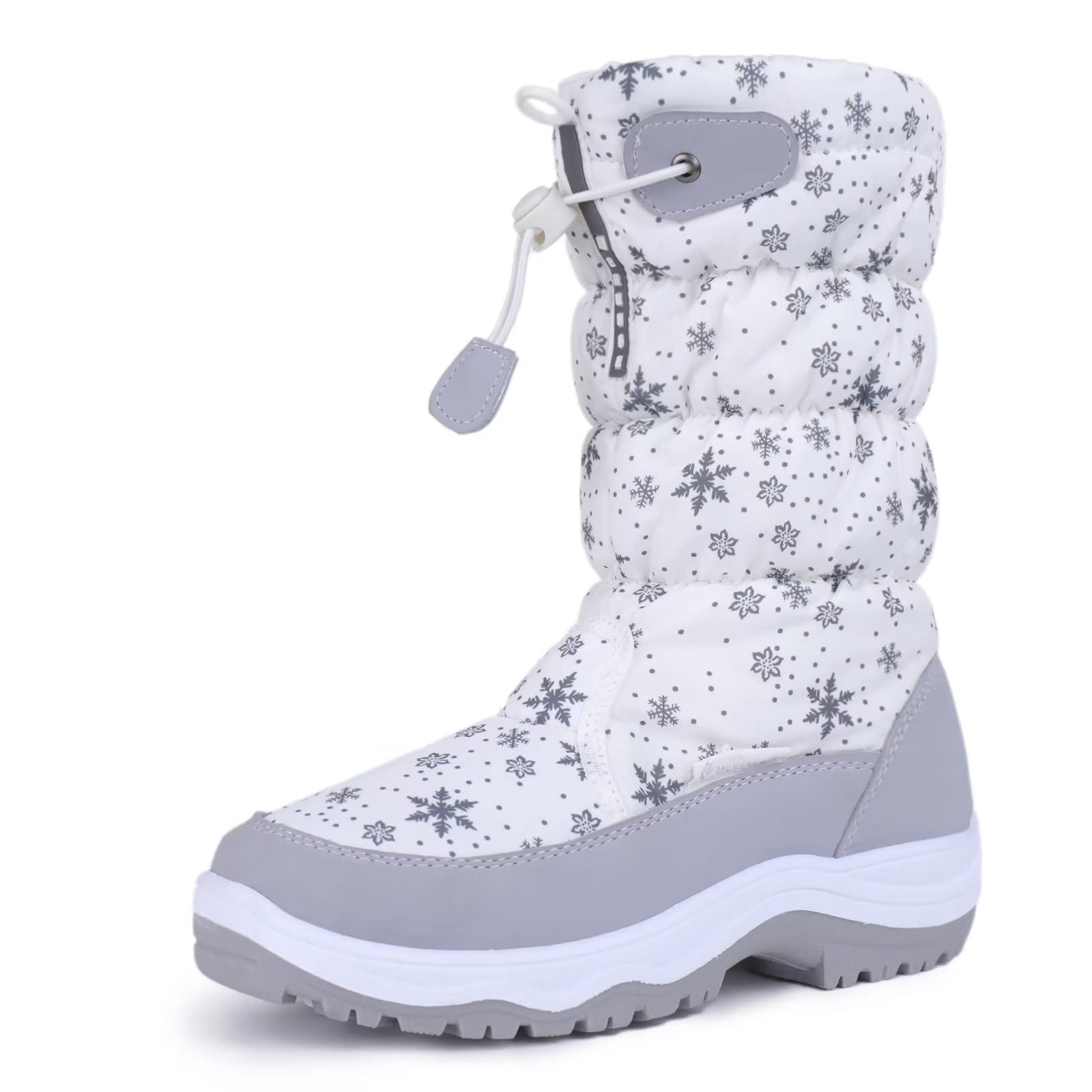 CIOR Women's Snow Boots Winter II Water-Resistant Fur Lined Frosty Warm Anti-Slip Boot U120WMX002-New.White-40