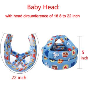 IULONEE Baby Infant Toddler Helmet No Bump Safety Head Cushion Bumper Bonnet Adjustable Protective Cap Child Safety Headguard Hat for Running Walking Crawling Safety Helmet for Kid (Blue Ball)