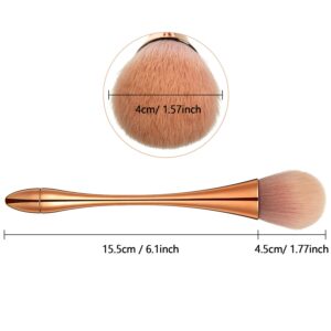 3 Pieces Large Powder Mineral Brushes Nail Design Dust Brush Soft Fluffy Makeup Brushes Makeup Foundation Brushes Kabuki Makeup Brushes Colorful Blush Loose Powder Brushes for Daily Makeup, 3 Colors