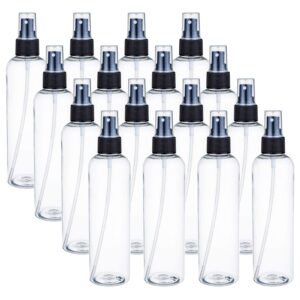 bekith 16 pack 8 oz plastic spray bottles, clear empty fine mist sprayer bottles with pump spray cap for essential oils, travel, perfumes