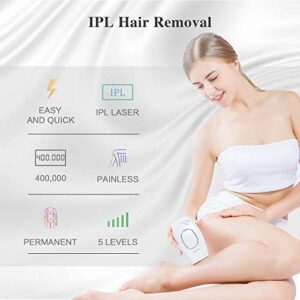 [FDA Cleared] IPL Hair Removal Aimanfun At-Home Laser Hair Removal for Women & Men Painless Permanent Hair Remover Device for Body Face Corded,White,2 Years Warranty