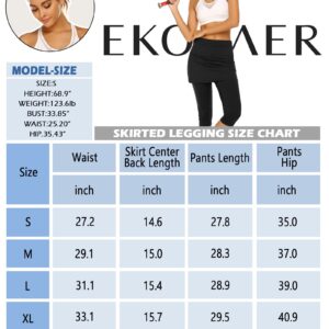 Ekouaer Capri Skirt Active Tight Pants Performance Cycling Skirted Leggings Shorts Skirt Pants Wine Red