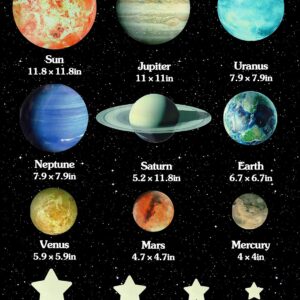 Glow in The Dark Planets Space Stars, Solar System Wall Stickers Birthday Christmas Gifts for Baby Boys Girls Kids Bedroom