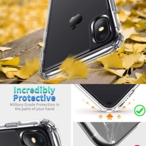 AEDILYS iPhone Xs Max Case,[Airbag Series] with [2 x Tempered Glass Screen Protector] [Military Grade]|15Ft. Drop Tested [Scratch-Resistant]|Wireless Charging | for Apple iPhone Xs Max 5.5 Inc- Clear