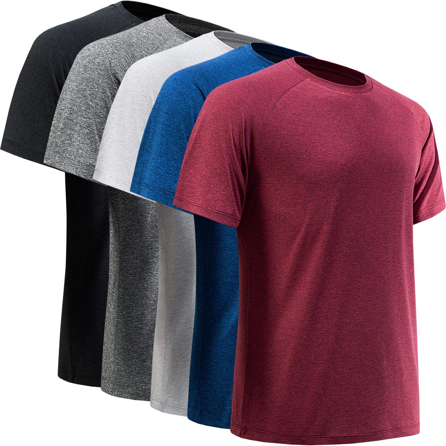 BALENNZ Workout Shirts for Men, Moisture Wicking Quick Dry Active Athletic Men's Gym Performance T Shirts