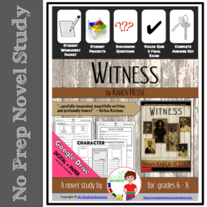 novel study: witness by karen hesse (print + digital)