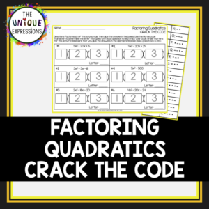 factoring trinomials crack the code activity