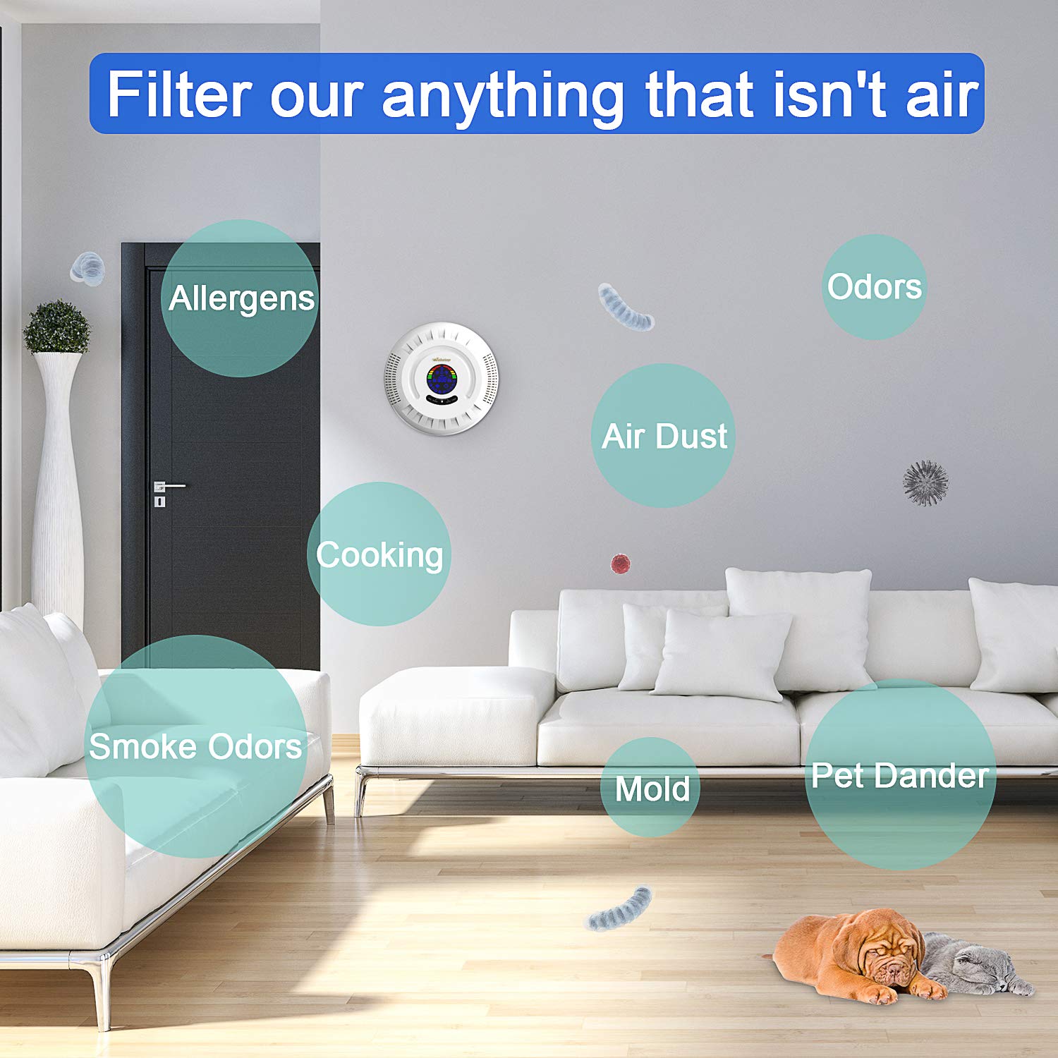 Webetop HEPA Filter Air Purifiers for Home Office Bedrooms Air Purifiers with True HEPA HESA Filter for Large Room with Optional Night Light