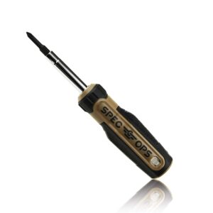 Spec Ops Tools Multi-Bit Screwdriver, 6-in-1, Magnetized Double-Sided Bits, Cr-Mo Steel Shaft, 3% Donated to Veterans