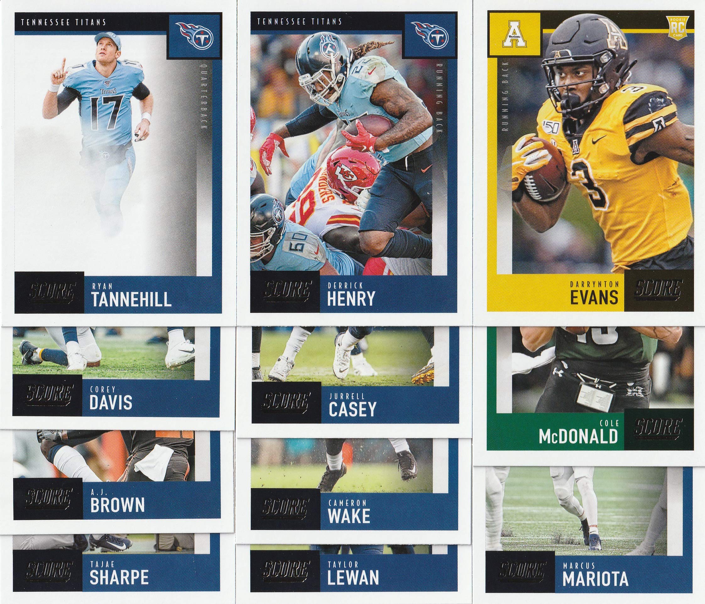 2020 Panini Score Football Tennessee Titans Team Set 11 Cards W/Rookies