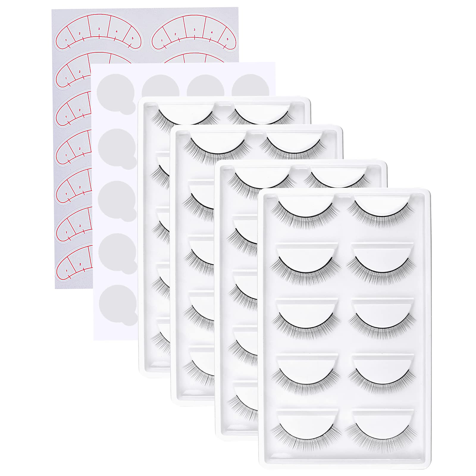 Fenshine 20 Paris Practice Eyelashes for Lash Extensions Supplies,Training Lashes Self-Adhesive Practice Lashes for Training Eyelash Extension Makeup Beginners…