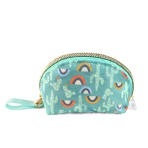 itzy ritzy everything storage pouch; comfortably holds 2 pacifiers; snap handle attaches to diaper bag, stroller or purse; pouch can also hold earbuds, chargers, change or disposable bags; cactus