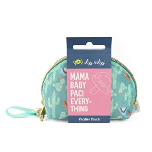 Itzy Ritzy Everything Storage Pouch; Comfortably Holds 2 Pacifiers; Snap Handle Attaches to Diaper Bag, Stroller or Purse; Pouch Can Also Hold Earbuds, Chargers, Change or Disposable Bags; Cactus