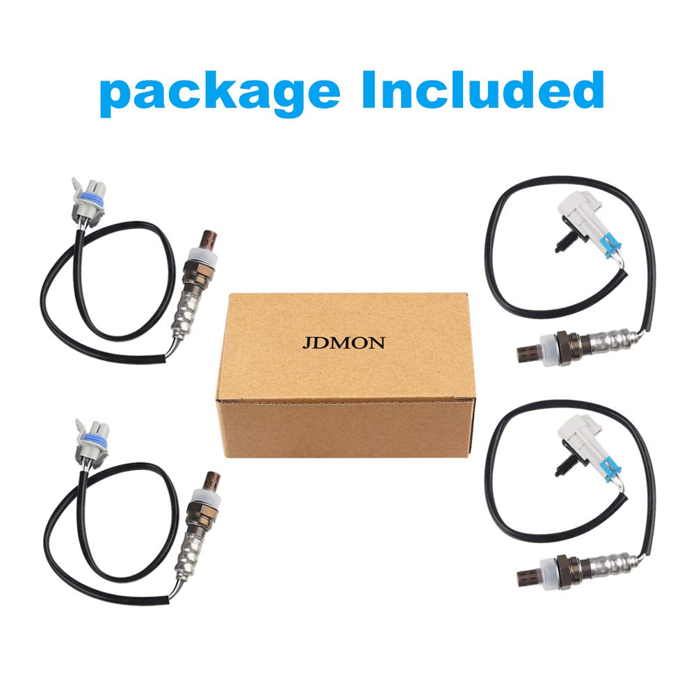 JDMON Compatible with O2 Sensor Oxygen Sensor Chevrolet GMC Cadillac Avalanche Silverado 1500/Tahoe/Sierra 1500/Yukon Upstream& Downstream Escalade 6.2L Replaces 213-4229,12609457,12611165,Set of 4