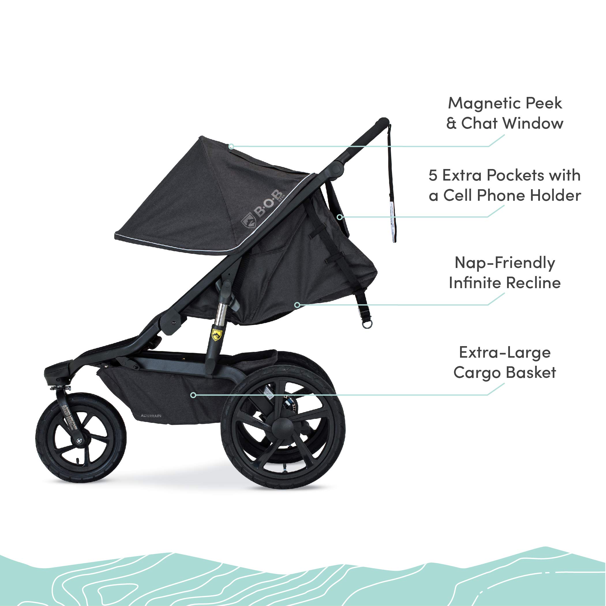 BOB Gear Alterrain Jogging Stroller, Melange Black