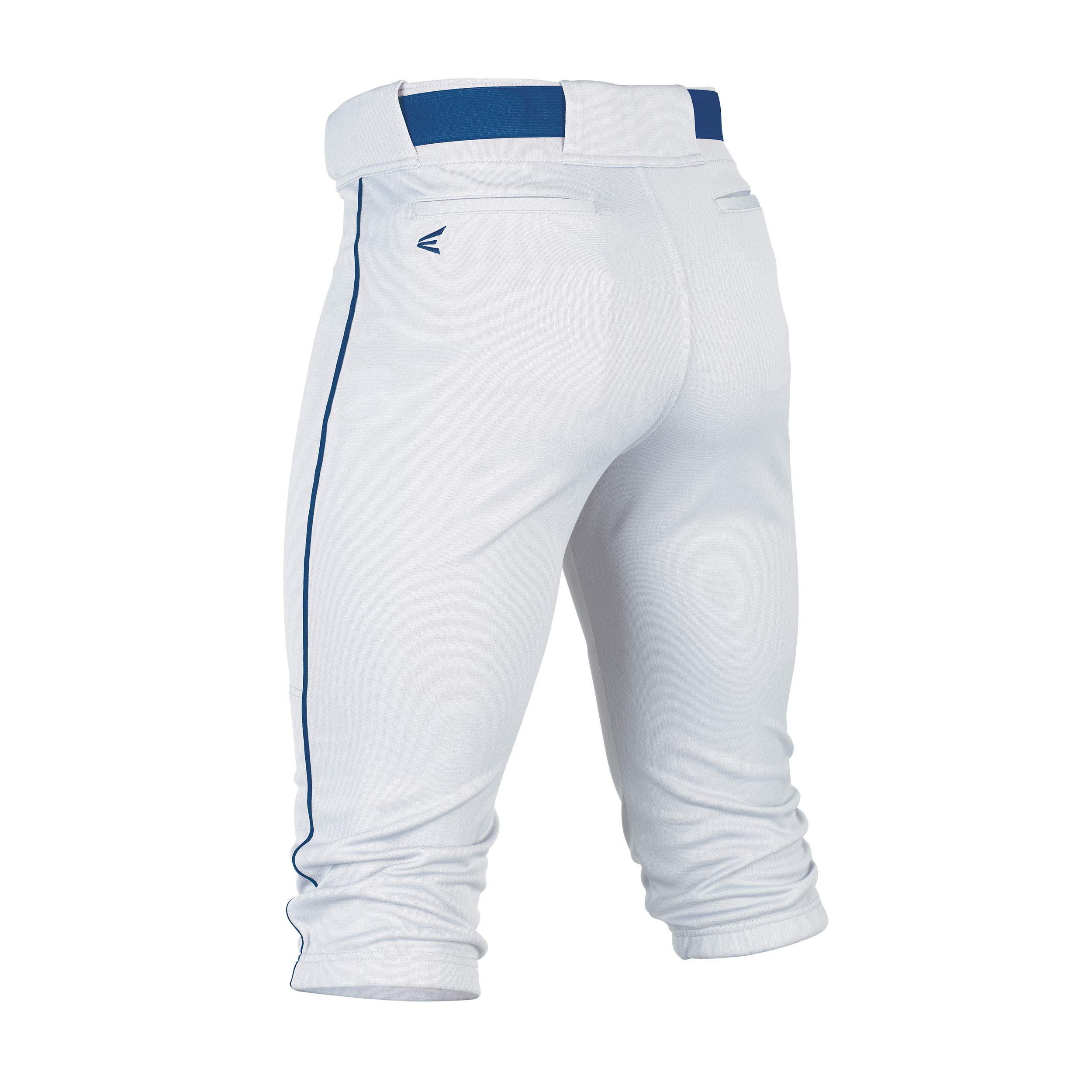 Easton Boys Solid/Piped Baseball Pants, White/Navy Piped, Medium US