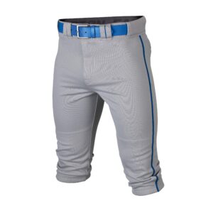 easton | rival+ knicker piped baseball pant | grey/royal | adult | large