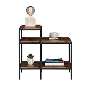 Sauder Nova Loft Side Table, L: 27.95" x W: 18.5" x H: 27.05", Grand Walnut Finish