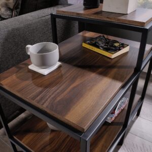 Sauder Nova Loft Side Table, L: 27.95" x W: 18.5" x H: 27.05", Grand Walnut Finish