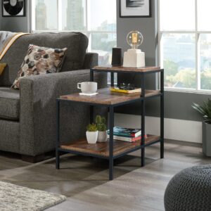 Sauder Nova Loft Side Table, L: 27.95" x W: 18.5" x H: 27.05", Grand Walnut Finish