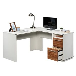 Sauder Vista Key L-Desk, L: 59.65" x W: 54.21" x H: 30.16", Pearl Oak Finish