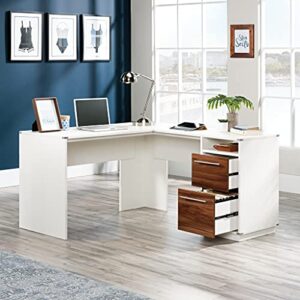 Sauder Vista Key L-Desk, L: 59.65" x W: 54.21" x H: 30.16", Pearl Oak Finish