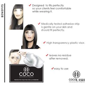 COCO-HONEY (100 PCS) Cocohoney Face Film Cover Shields Visors, Disposable Face Shields for Hairspray Salon Supplies, Microblading, Permanent Makeup, Shower, and Eyebrows Eyelash Extensions Eye Eyelid