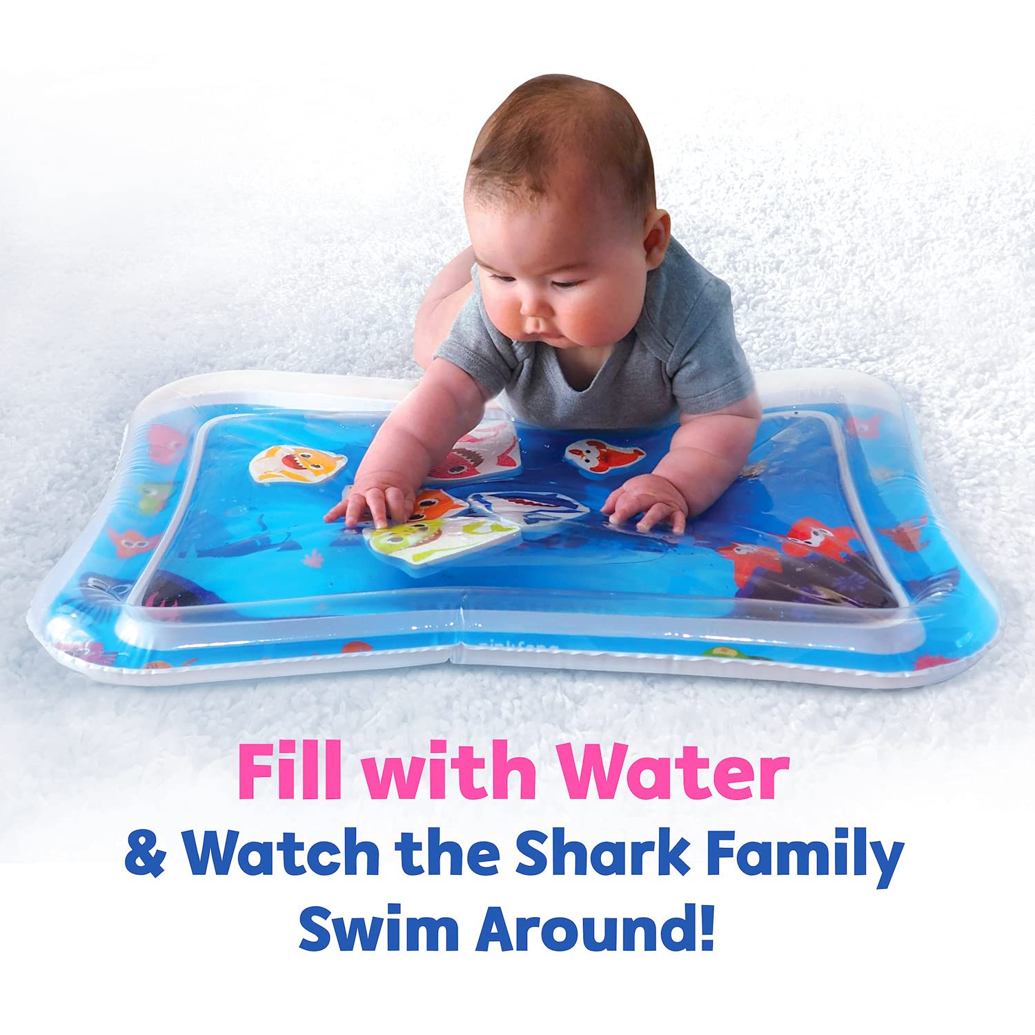 WowWee Baby Shark Tummy Time Water Filled Play Mat – Infant Toys to Help Learn How to Crawl – Baby Shark Official