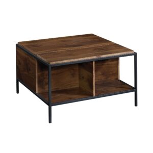 sauder nova loft coffee table, l: 33.07" x w: 32.28" x h: 19.09", grand walnut finish