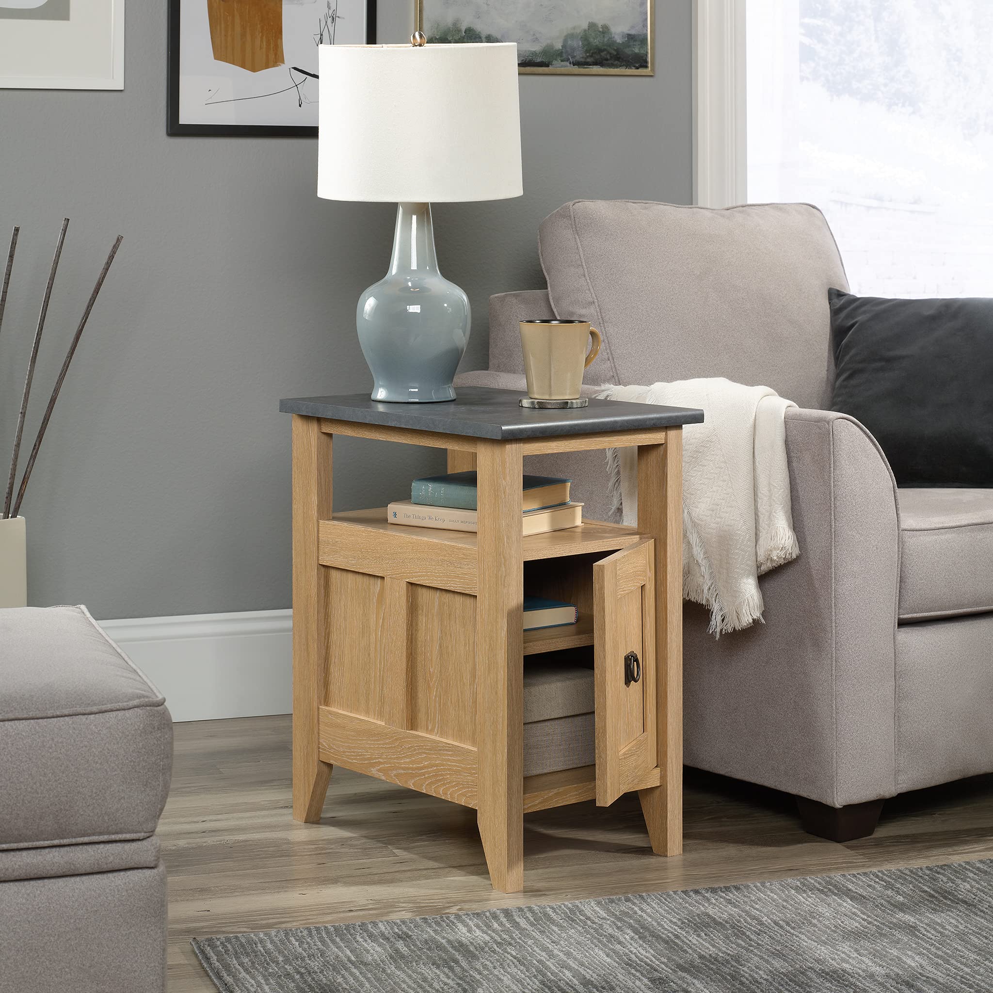 Sauder August Hill Side Table, L: 14.49" x W: 20.95" x H: 24.76", Dover Oak Finish