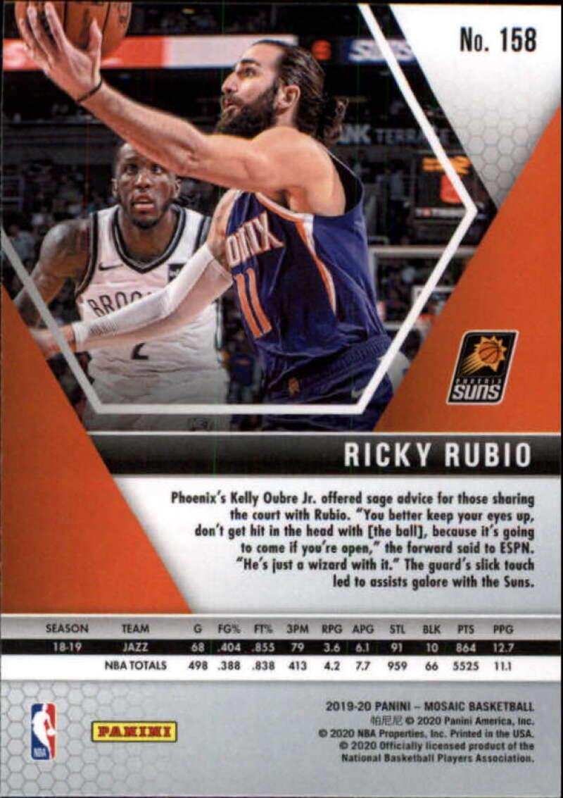 2019-20 Panini Mosaic #158 Ricky Rubio Phoenix Suns NBA Basketball Card NM-MT