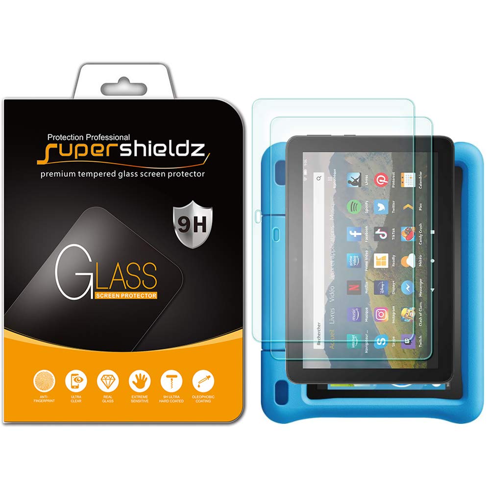 (2 Pack) Supershieldz Designed for All-New Fire HD 8 / HD 8 Plus / Fire HD 8 Kids / Fire HD 8 Kids Pro Tablet 8 inch (12th/10th Generation - 2022/2020 release) Tempered Glass Screen Protector, Anti Scratch, Bubble Free