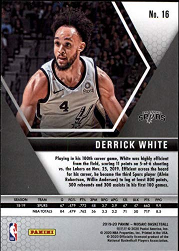 2019-20 Panini Mosaic #16 Derrick White San Antonio Spurs NBA Basketball Card NM-MT