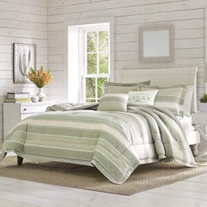 Tommy Bahama - Queen Comforter Set, Reversible Cotton Bedding with Matching Shams & Bonus Throw Pillows, All Season Home Decor (Serenity Green, Queen)