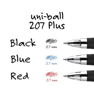 Uniball Signo 207+ Gel Pen 4 Pack, 0.7mm Medium Black Pens, Gel Ink Pens | Office Supplies Sold by Uniball are Pens, Ballpoint Pen, Colored Pens, Gel Pens, Fine Point, Smooth Writing Pens