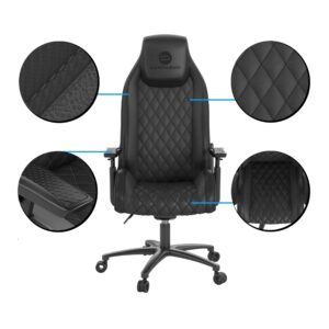 Atlantic Dardashti Gaming/Executive Chair –Molded Cold-Cure Foam, ANSI/BIFMA X5.1 Tested, Class-4 Heavy-Duty Gas Piston, 350 lbs. Weight Load, 8-Way Arm Rests, PN 78050356 – Black and Midnight