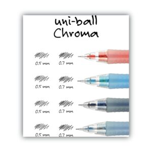 Uni-ball uniball Chroma Mechanical Pencil Woth Leasd and Eraser Refills, 0.7 Mm, Hb (#2), Black Lead, Assorted Barrel Colors, 4/Set