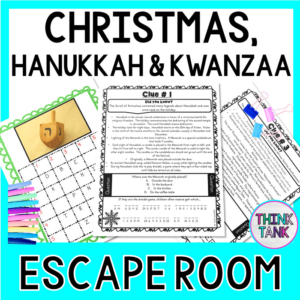 christmas, hanukkah and kwanzaa escape room