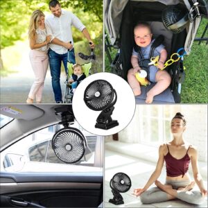 Baby Fan for Stroller, 10000mAh Rechargeable Battery Operated 7 Inch Clip On Fan, Auto Oscillating Golf Cart Fan, 360 Rotation Hanging Desk Fan for Baby Car Travel Home Office Camping Library