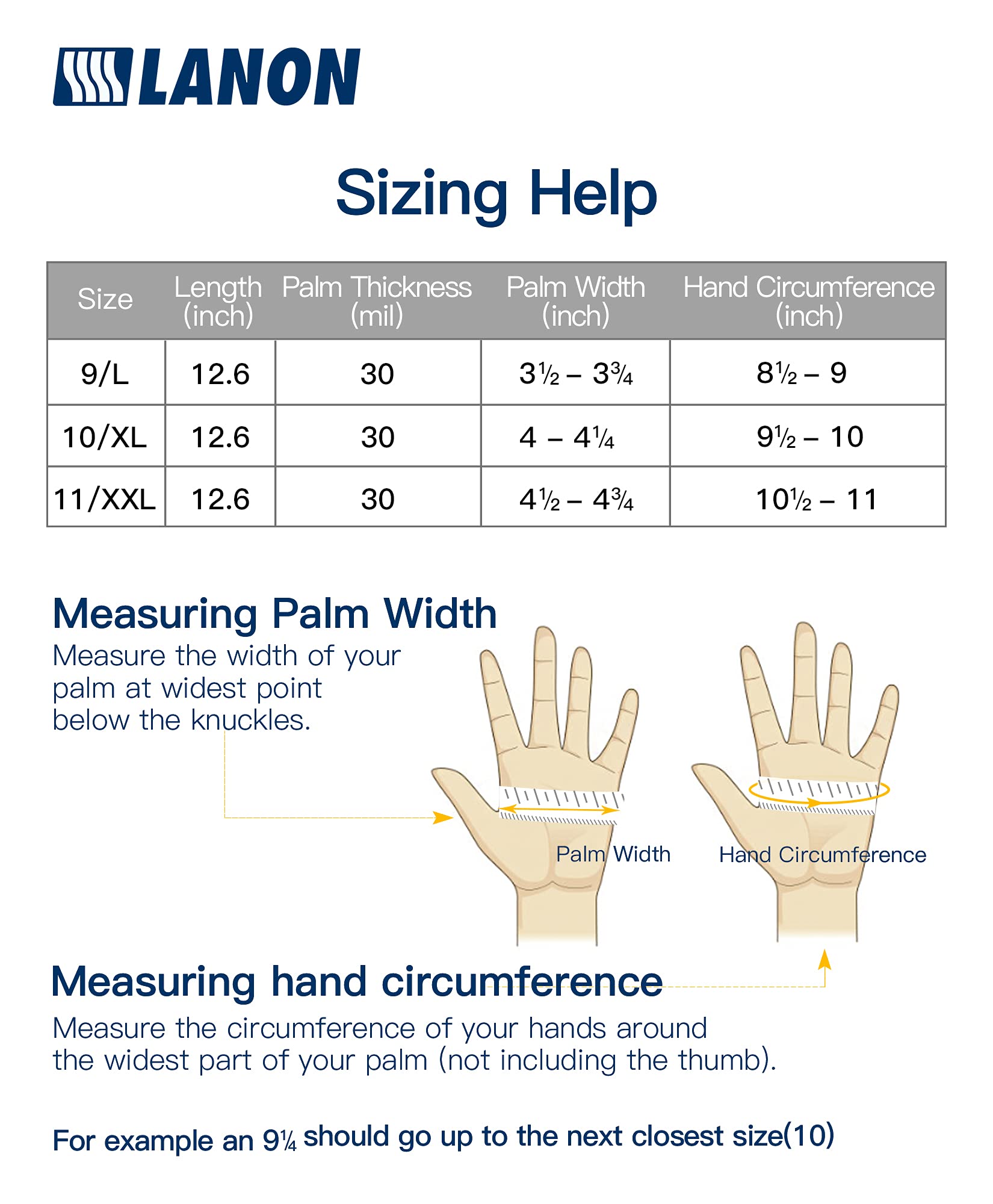 LANON Rubber Chemical Resistant Gloves, Reusable Heavy-duty Safety Work Gloves, Acid & Alkali Protection, Non-Slip, X Large