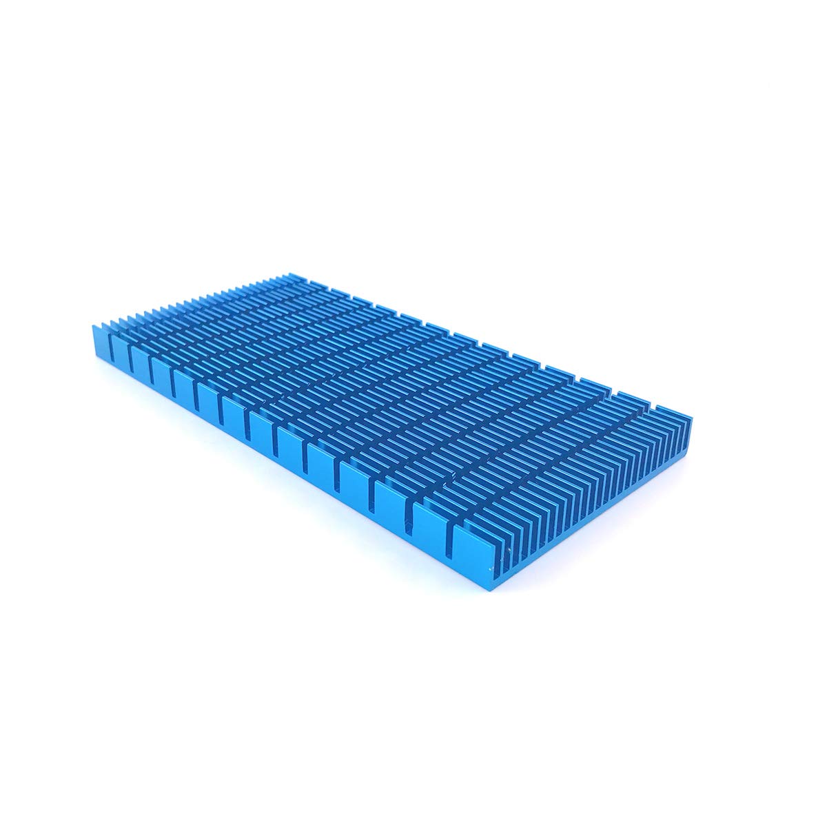 Aluminum Heat Sink 150mm x 74mm x10mm/ 5.9 x 2.91 x 0.39 inch Blue Heatsinks Module Cooler Fin Heat Board Cooling for Amplifier Transistor Semiconductor Devices Blue Tone