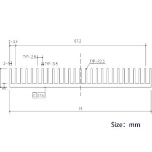 Aluminum Heat Sink 150mm x 74mm x10mm/ 5.9 x 2.91 x 0.39 inch Blue Heatsinks Module Cooler Fin Heat Board Cooling for Amplifier Transistor Semiconductor Devices Blue Tone