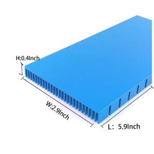 Aluminum Heat Sink 150mm x 74mm x10mm/ 5.9 x 2.91 x 0.39 inch Blue Heatsinks Module Cooler Fin Heat Board Cooling for Amplifier Transistor Semiconductor Devices Blue Tone