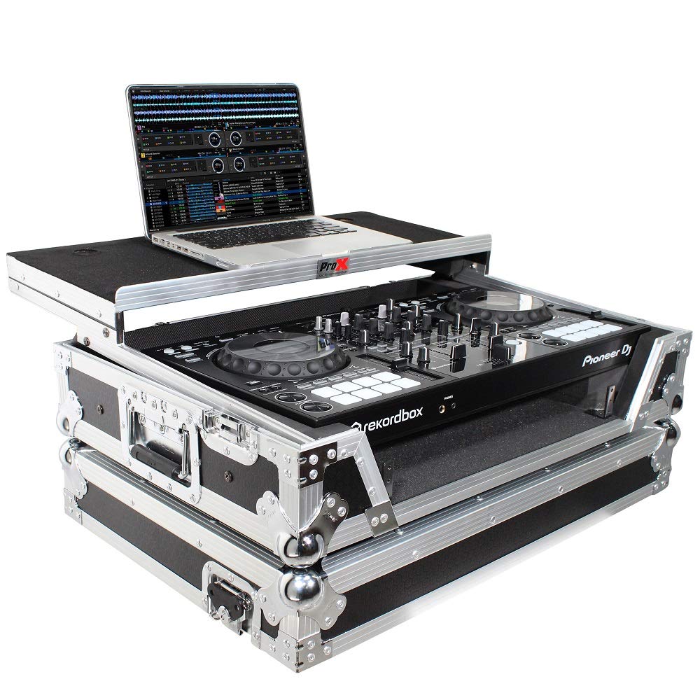 ProX XS-DDJ800 WLT Flight Case For Pioneer DDJ-800 Digital Controller W-Sliding Laptop Shelf and Wheels & 1U Rackspace