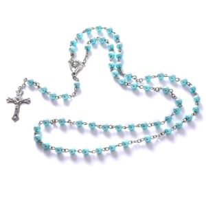 Grandeco My First Rosary Cross for Boy Keepsake Box and Rosary Gifting Set, Blue