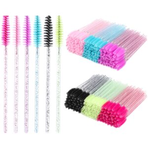 300 disposable mascara wands eyelash brush spoolies for eye lash extension, eyebrow and makeup crystal tbestmax