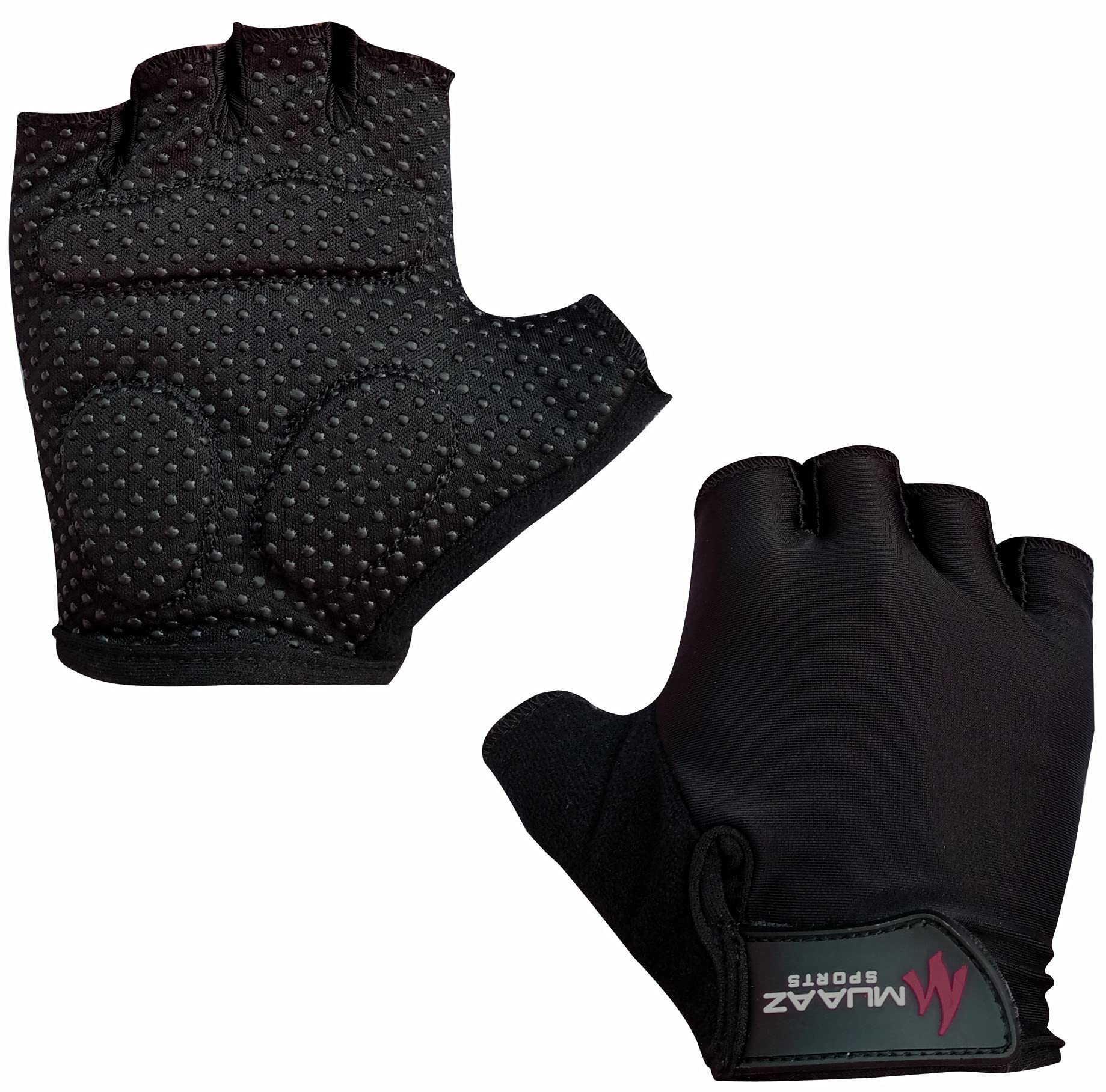 Half Finger Cycling Gloves Bike Gloves Bicycle Gel Padded Fingerless Cycle Gloves (Black, Small