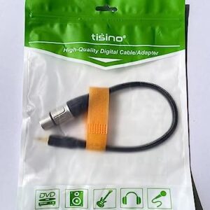 tisino XLR to 3.5mm Balanced Cable Adapter, Gold-Plated XLR Female to 1/8 inch Mini Jack Aux Mono Audio Cord for Shotgun or Condenser Microphones - 1ft